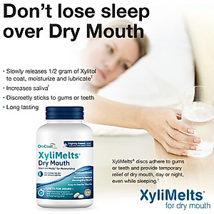 Oracoat XyliMelts Dry Mouth Relief Moisturizing Stick-On-Melts w/Xylitol, 230 Count, Slightly Sweet, Helps Stimulates Saliva for Dry Mouth, Non-Acidic