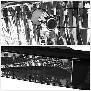 Auto Dynasty 6Pcs Factory Style Headlights Assembly with Bumper and Corner Lights Compatible with Ford F150 F250 F350 Bronco 92-96, Driver and Passenger Side, Black Housing Amber Corner