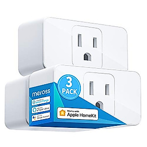 Meross Smart Plug Mini, 15A & Reliable Wi-Fi, Support Apple HomeKit, Siri, Alexa, Echo, Google Assistant and Nest Hub, App Control, Timer, No Hub Needed, 2.4G WiFi Only, 3 Pack
