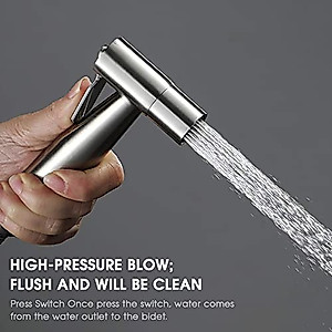 ifgswopq Handheld Toilet Bidet Sprayer Set Anal Vagina Flushing Hygienic Shower Spray Gun Stainless Steel Hand Faucet (Size : Bidet Sprayer Set 1) (One Color Bidet Sprayer Set 1)