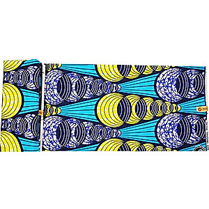 African Fabric African Print Fabric Ankara Wax 6 Yards Ankara Fabric Kente Cloth Fabric by The Yard (The Natural Pattern)