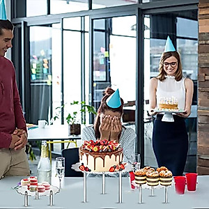 Okllen 3 Pack Clear Acrylic Cake Stands, Cupcake Stand Cake Holder, Countertop Dessert Display Riser for Bakery, Appetizer, Birthday Wedding Party Baby Shower, Flower Shape