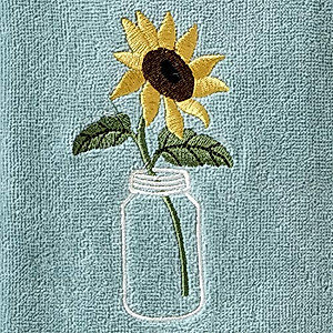 SKL Home by Saturday Knight Ltd. Sunflower in Jar Hand Towel (2-Pack), Aqua