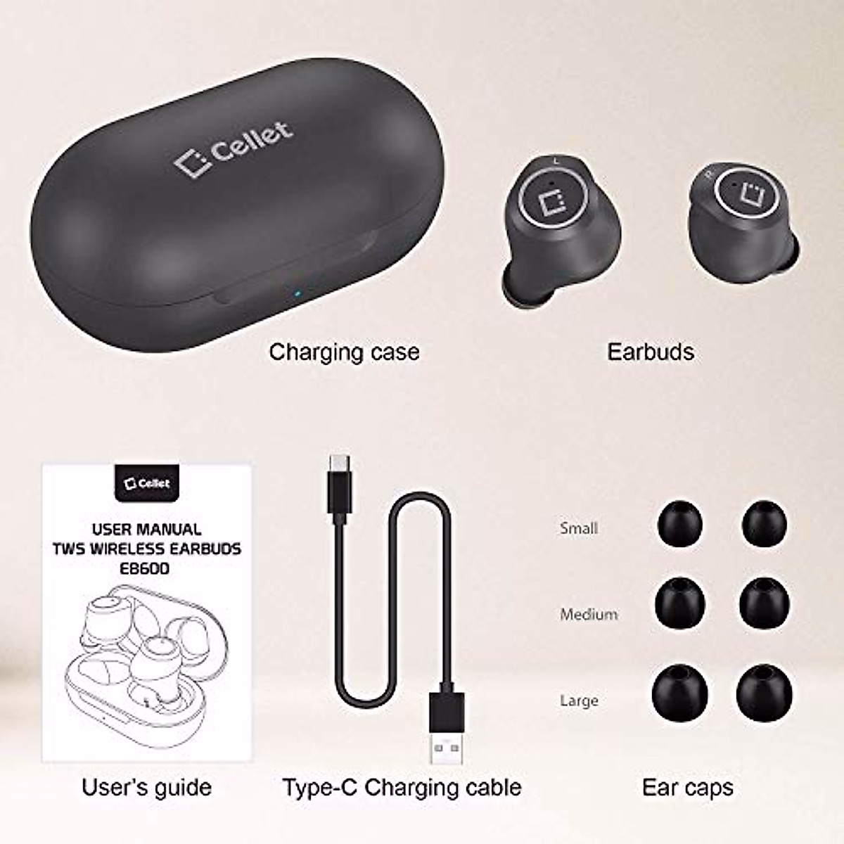 Wireless V5 Bluetooth Earbuds Compatible with Motorola Edge Plus with Charging case for in Ear Headphones. (V5.0 Black)