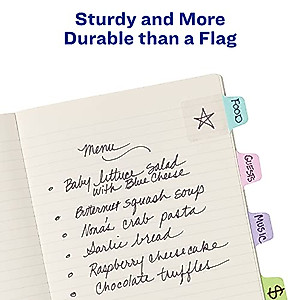 Avery Mini Ultra Tabs, 1" x 1.5", 2-Side Writable, Pastel Purple/Blue/Pink, 40 Repositionable Tabs (74761)