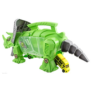 WolVolk Perfect Dinosaur Storage Carrier for Your Dinosaurs and Cars (Includes Mini Dinosaurs and car Toys)