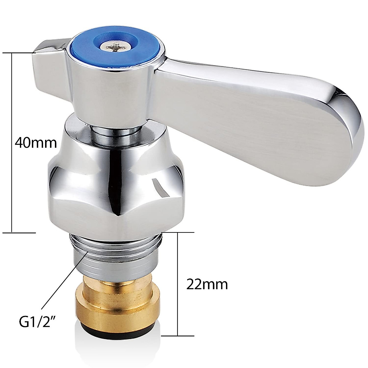 Favorpo Brass Spindle Assembly Valve Replacement Cold Side Handle Stem Assembly Replacement Fits for Commercial Sink Faucet