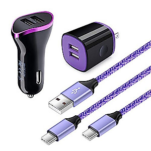 USB C Charger for S22 Ultra S23 Ultra S23 A54 A34 S10 A13 A14 A53 Z Fold4 Z Flip4 A23 S21FE A73, Android Charger Car Fast Type C Charging Block Dual USB C Wall Charger, 2Pack 6FT A to C Charger Cable