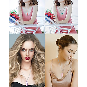 SMADYYY Crystal Necklace Healing Moonstone Heart Necklaces Evil Eye Sunflower Sun and Moon Necklace Hippie Pendants Indie Aesthetic Jewelry set for Women Men Gift (vintage pendant-12pcs)