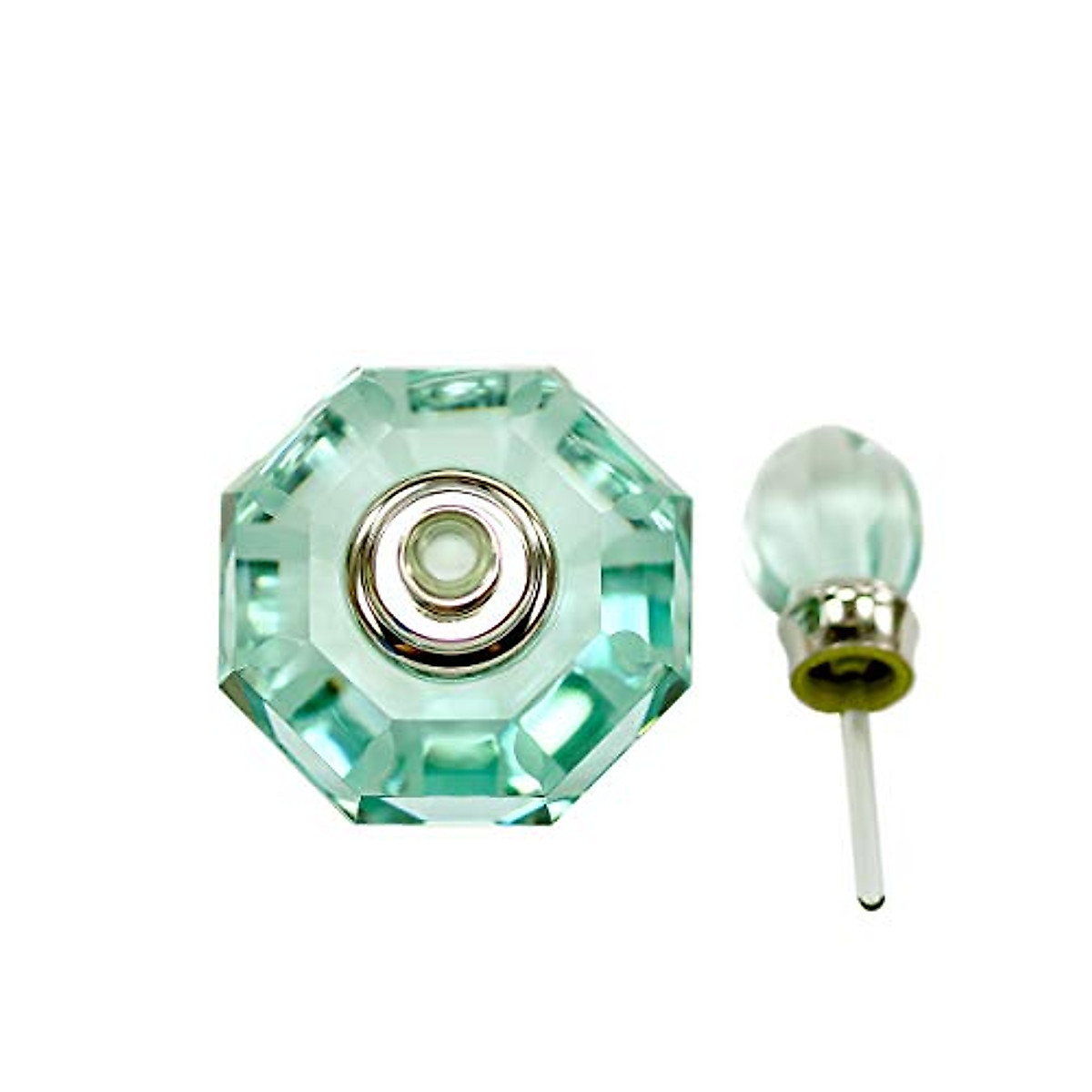 KECHU Delicate Green Empty Crystal Perfume Bottle Refillable Glass 3ml Transparent Green Decor