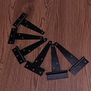 Hemoton 6PCS 4 gate Hinges for Wooden Fences Door Hinges Hardware Fence Hinges Garden shed Hinges T Shape Hinge self Closing Door Hinges Barn gate Hinges barn Door gate Steel Door Ball