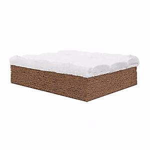 NATURAL LIFE PALMPRING Coconut Coir Mattress 3 Inch, Mattress Topper – Organic Coconut Coir Cotton Wool 3 Inch Pad Pillowtop Firm Bed Comfort Sleep Body Support