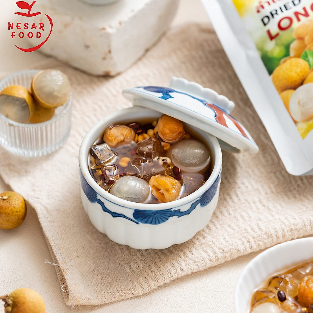 NESAR FOOD Premium Natural Dried Longan Fruit - Delectable Seedless Longan Dry, 100% Fruit Meat, 100g (3.52 oz Pack of 1) - Perfect for Tea, Snacks, and Desserts - All-Natural, No Sugar Added