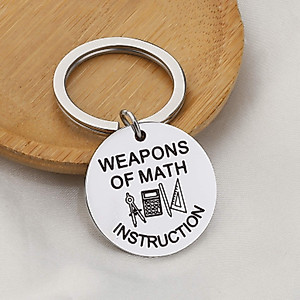 WSNANG Math Gift Weapons Of Math Instruction Keychain Funny Math Geek Gifts for Mathematician Math Teacher Math Student (Math Keychain)