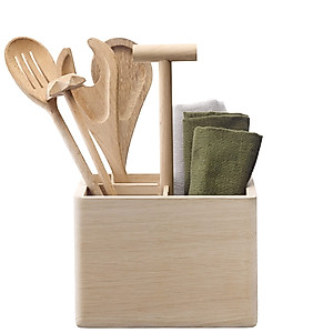 LSA Dine Oak Cutlery Holder H29cm L20cm W16cm| 1 Unit | Hand Planed Wood | DI70