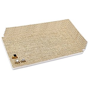 6-Pack Jewelry Display Foam Pad, Tray Insert - 72 Rings Holder Slots - Beige Burlap (14x7 Full Size) by TheDisplayGuys