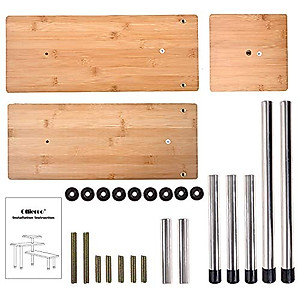 Ollieroo 3 Tier Corner Shelf Bamboo Countertop Organizer Bookshelf Display Shelves Space Saving Rack for Living Room, Kitchen, Office