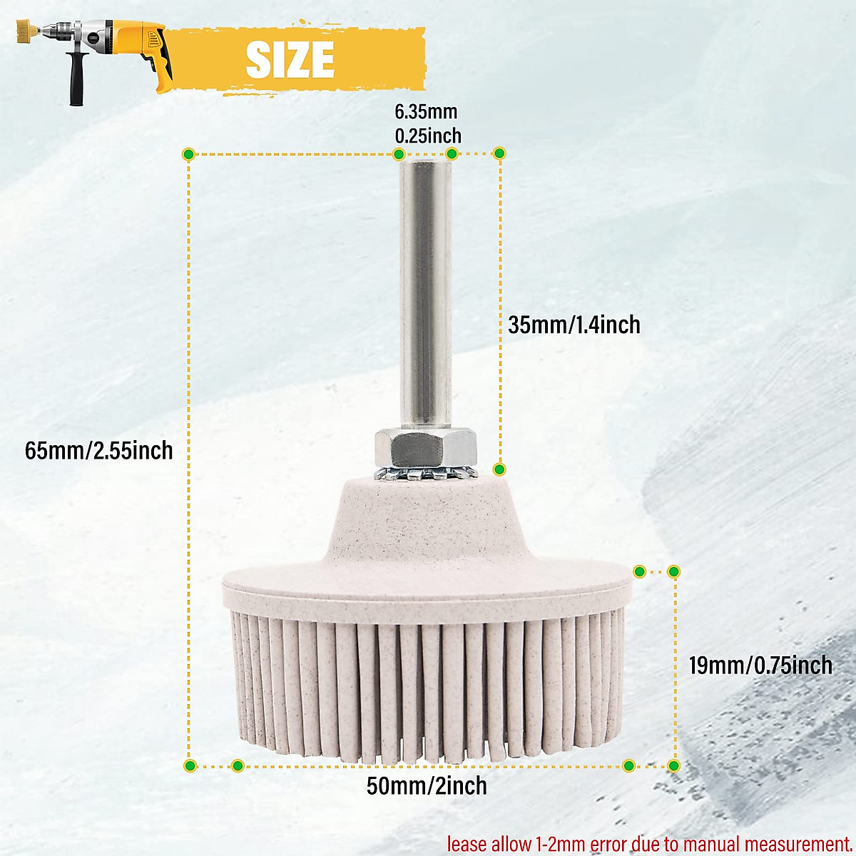 2 Inch Bristle Disc,6 Pieces Roloc Bristle Disc Grade - 120# 80# 50# Grit Abrasive Coating Removal Disc for Metal with 1/4 Inch Shank Attachment