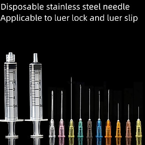 100 Pack - 25Ga 1 Inch Dispensing Tool with Luer Lock for Industry, Scientific Laboratory, Plant Cultivation Research, Liquids Refiling and Measuring(Individually Sealed Packed)