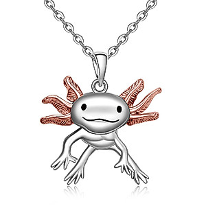 Axolotl Necklace Sterling Silver Pendants Cute Axolotl Friendship Mexican Necklaces for Women Dainty Charm Unique Animal Jewelry Gift