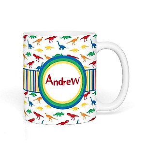 Kids Personalized Plate Set - Dinosaur - Personalized Dinnerware Set, Dinosaur Personalized Plate, Bowl, Placemat, Mug, Platter - Choose Your Pieces