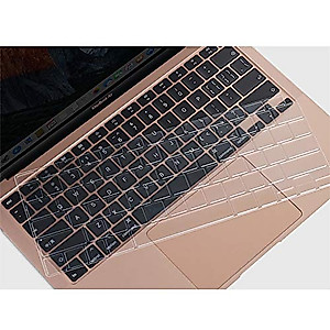 EooCoo Keyboard Cover Premium Ultra Thin Compatible for 2021 2020 MacBook Air 13 inch M1 A2337 A2179 with Retina Display, US Layout, TPU Clear