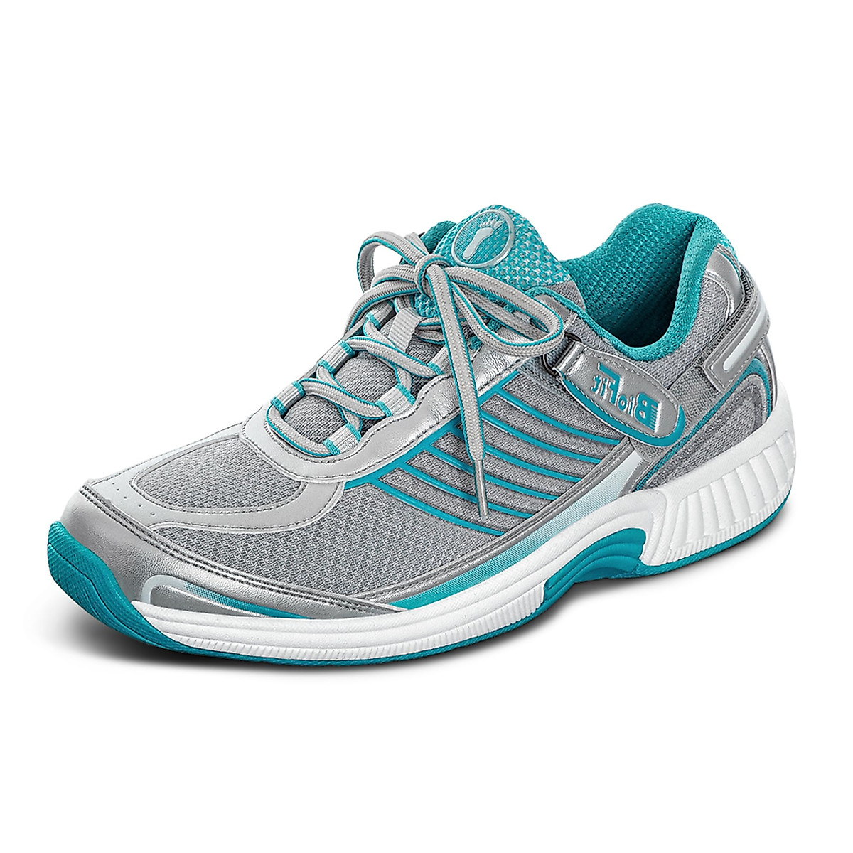 Orthofeet Women's Orthopedic Turquoise Verve Tie-Less Sneakers, Size 6 Wide