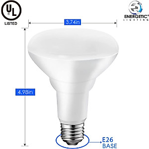 Energetic BR30 LED Bulb 65W 2700K Soft White Indoor Flood Lights, 650 lumens, E26 Base, 7500 Lifetime Hours, Non-Dimmable Bulbs for recessed Lighting, 20 Pack UL Listed