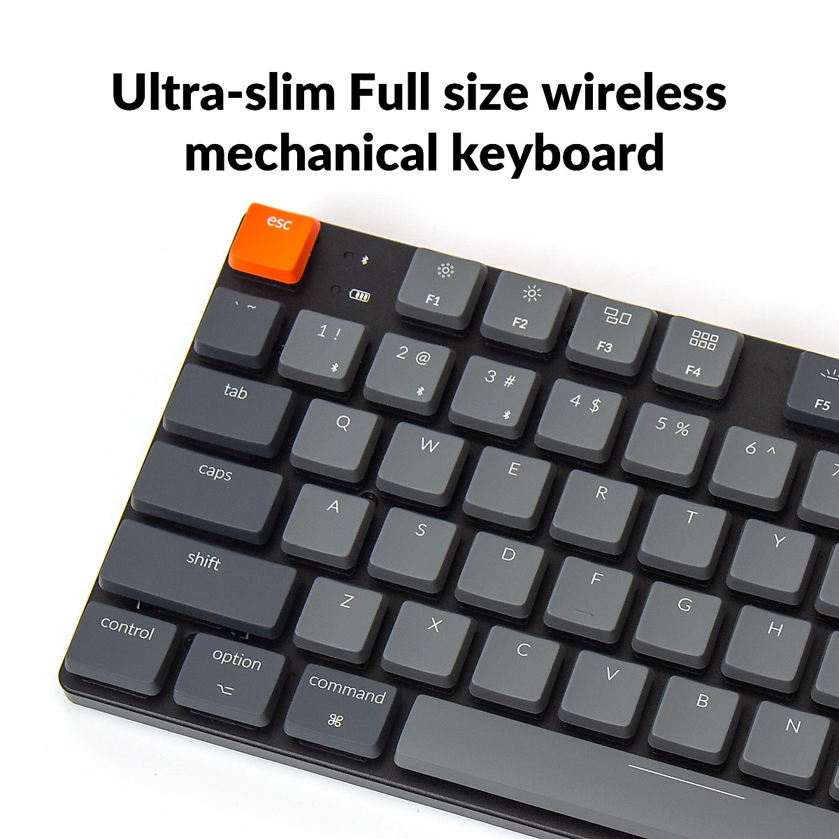 Keychron K5 SE Full Size Layout Ultra-Slim Wireless Bluetooth/Wired USB Mechanical Keyboard with Low-Profile Gateron Brown Switch, 104 Keys White LED Backlit Computer Keyboard for Mac and Windows
