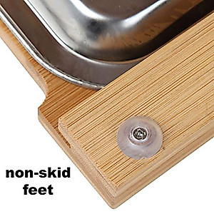 Lily’s Home Mess-Free Bamboo Cutting Board With Slide Out Drawer Tray, Large