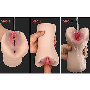2 in 1 Male Masturbator Pocket Pussy for Men Sex Doll Male Sex Toy Pocket Pussies Adult Toys Blowjob Male Stroker Mens Sex Toys with 3D Realistic Vagina Tight Anus Male Sex Toys for Men Sex Pleasure