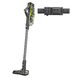 RYOBI 18-Volt ONE+ Brushless Stick Vacuum Cleaner Kit w/ 4.0 Ah Lithium-Ion High Capacity Battery and EVERCHARGE Rapid Charger