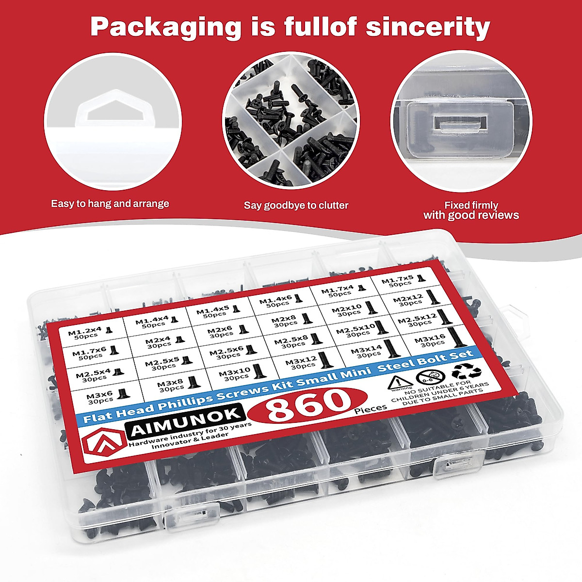 SAHHIVRM 860 PCS Small Computer Screws Assortment Kit, Black Tiny Eyeglass Screws M1.2 M1.4 M1.7 M2 M2.5 M3, PC & Laptop SSD Hard Drive CPU Cooler Screw, M.2 Electronic Screw Set.