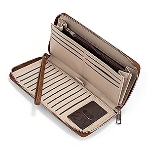 Uromee Wallet Women Vegan Leather Large Ladies Wristlet Purse Card Holder Organizer Clutch Zipper Pocket