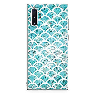 Inspired Cases - 3D Textured Galaxy Note 10 Plus Case - Rubber Bumper Cover - Protective Phone Case for Samsung Galaxy Note 10 Plus - Mermaid Scales - Teal