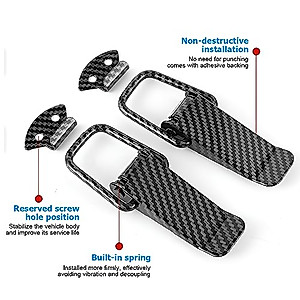 BESULEN Car Bumper Hook Lock Clips, 2 Pack Universal Toggle Clamp Quick Release Fasteners, Carbon Fiber Security Hook Lock Clips Accessories for Car Truck Bumper, Fender, Trunk, Hatch Lids (Small)
