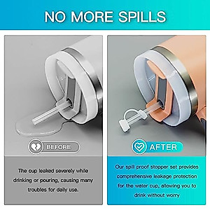 8pcs Silicone Spill Proof Stopper Set,Compatible with Stanley Cup 2.0 40oz/30oz,Compatible with Tumbler Accessories, 2 Straw Cover Cap,2 Square Spill Stopper,2 Round Leak Stopper,2 Bumper Boot