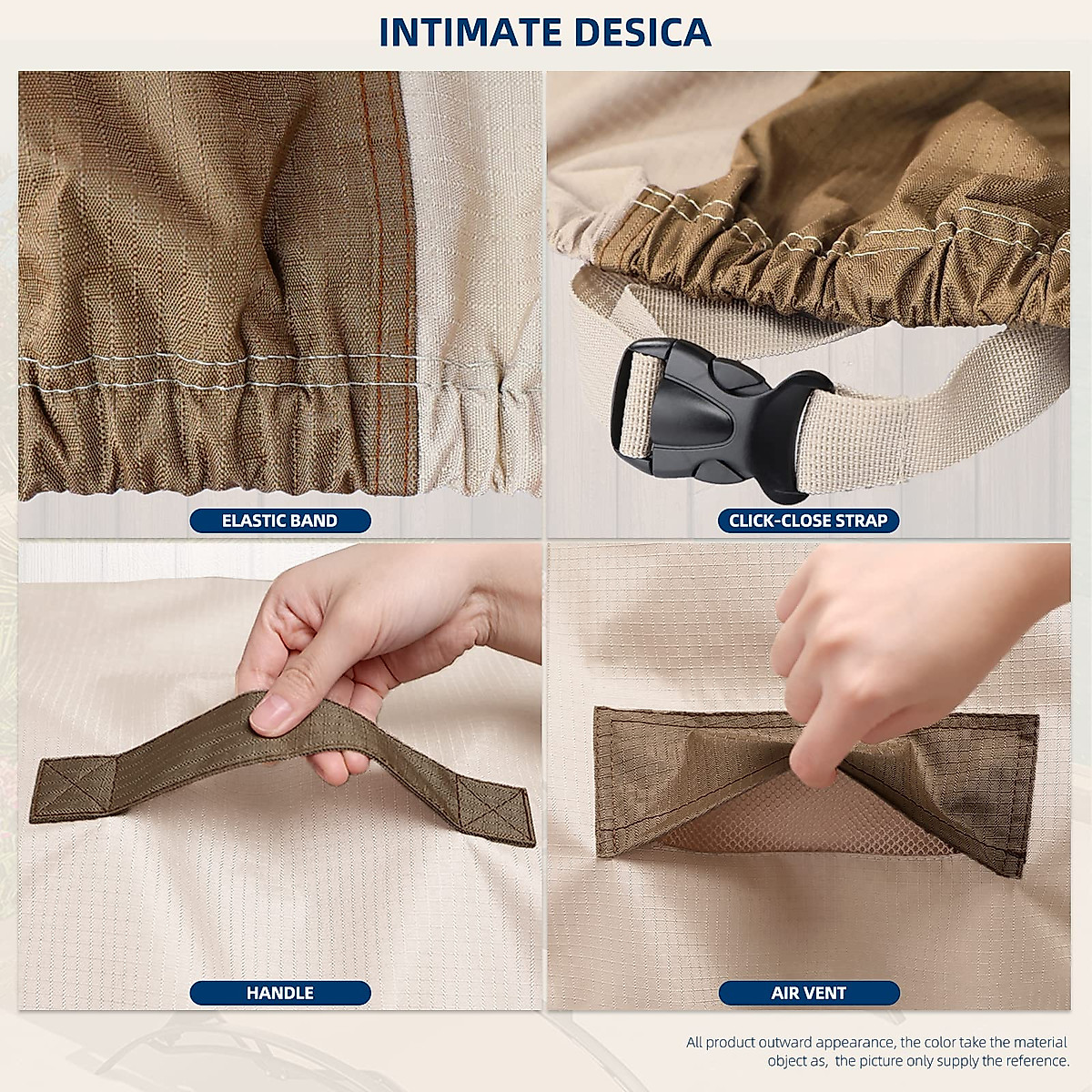 HAMLER Lounge Chair Cover, Heavy Duty Chaise Lounge Covers Outdoor Waterproof 2 Pack, Outdoor Furniture Covers for Patio Furniture Fits up to 70L x 32W x 30H Inch, Brown & Beige