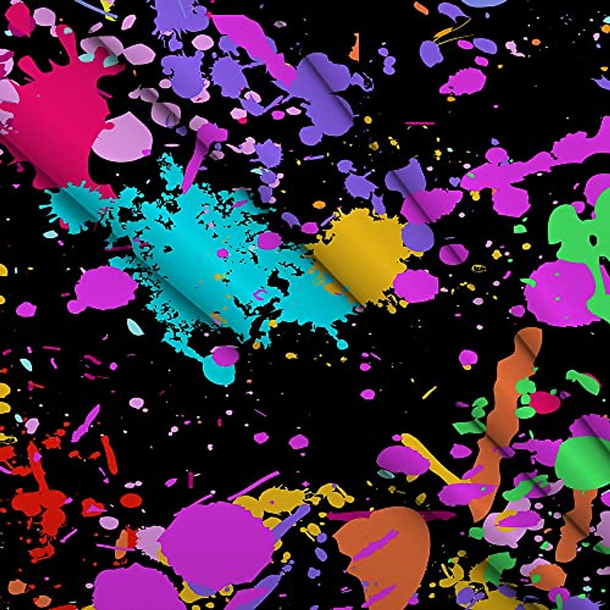 OUYIDA 7X5FT Neno Glow in The Dark Birthday Backdrops Colorful Graffiti Splash Paint Party Background Slime Happy Birthday Black Light Sleppover Party Decorations for Kids Birthday Banner CEM123B