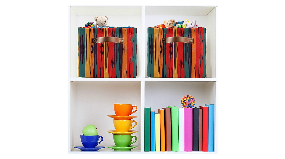 ALAZA Red Tie Dye Storage Basket for Home Organization