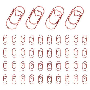 LAHONI 150 Pieces Cute Paper Clips, Mini Smooth Steel Wire Heart Shaped Paperclips Bookmark Clips for Office Supplier School Student (0.79 inch/20mm) Rose Gold