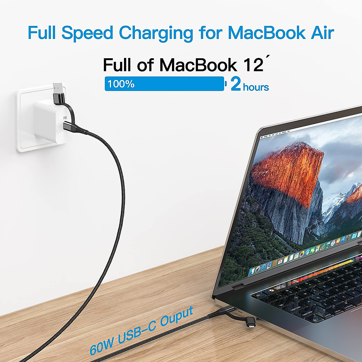 iPhone 15 Charging Cable 10ft 2Pack,USB C to USB C 60W 4-in-1 Fast Charger Cord for iPhone 15/14/13/12,for iPad Pro/Mini/Air,MacBook Pro,Samsung Galaxy(Black)