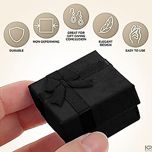 Black Ring Box for Wedding Ceremony - 24Pcs Small Jewelry Box Ring Holder Earrings Box Small Square Ring Boxes for Jewelry Gift - Birthday Earring Gift Box Engagement Ring Box Hard Jewelry Travel Case