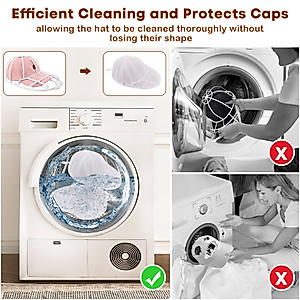 SelfTek 2 Pack Cap Washer for Baseball Caps, Hat Cleaner for Baseball Caps, Baseball Hat Washer Mesh Bags Compatible with Most Baseball Cap Washing Cage- Hat Rack is NOT INCLUDED