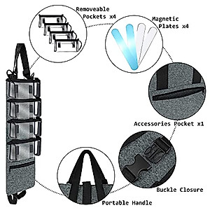 Annmore Display Shelves for Tonies Figures Carrying Case for LOL Surprise Dolls Storage Bag for Barbie, Gray