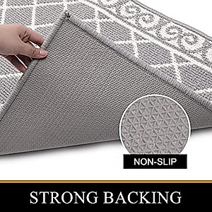 HEBE Kitchen Rug Sets 2 Piece with Runner Non Slip Kitchen Rugs and Mats Washable Kitchen Mats Set for Floor Indoor Doormat Runner Rugs for Kitchen Laundry Hallway Entryway