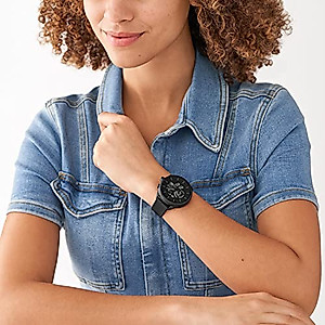 Fossil Men's or Women's Gen 6 Wellness Edition 44mm Silicone Hybrid Smart Watch, Color: Black (Model: FTW7080)