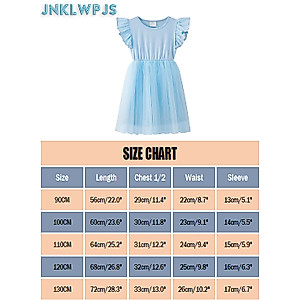 JNKLWPJS Girls Tutu Dress Toddler Ruffle Sleeve Princess Party Tulle Sundress Black 100CM
