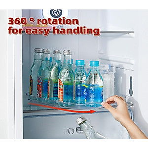 Lazy Susan Turntable Organizer - 15.67'' Clear Rectangular Fridge Organizer Storage, Lazy Susan for Refrigerator, Cabinet, Table, Pantry, Kitchen, Countertop