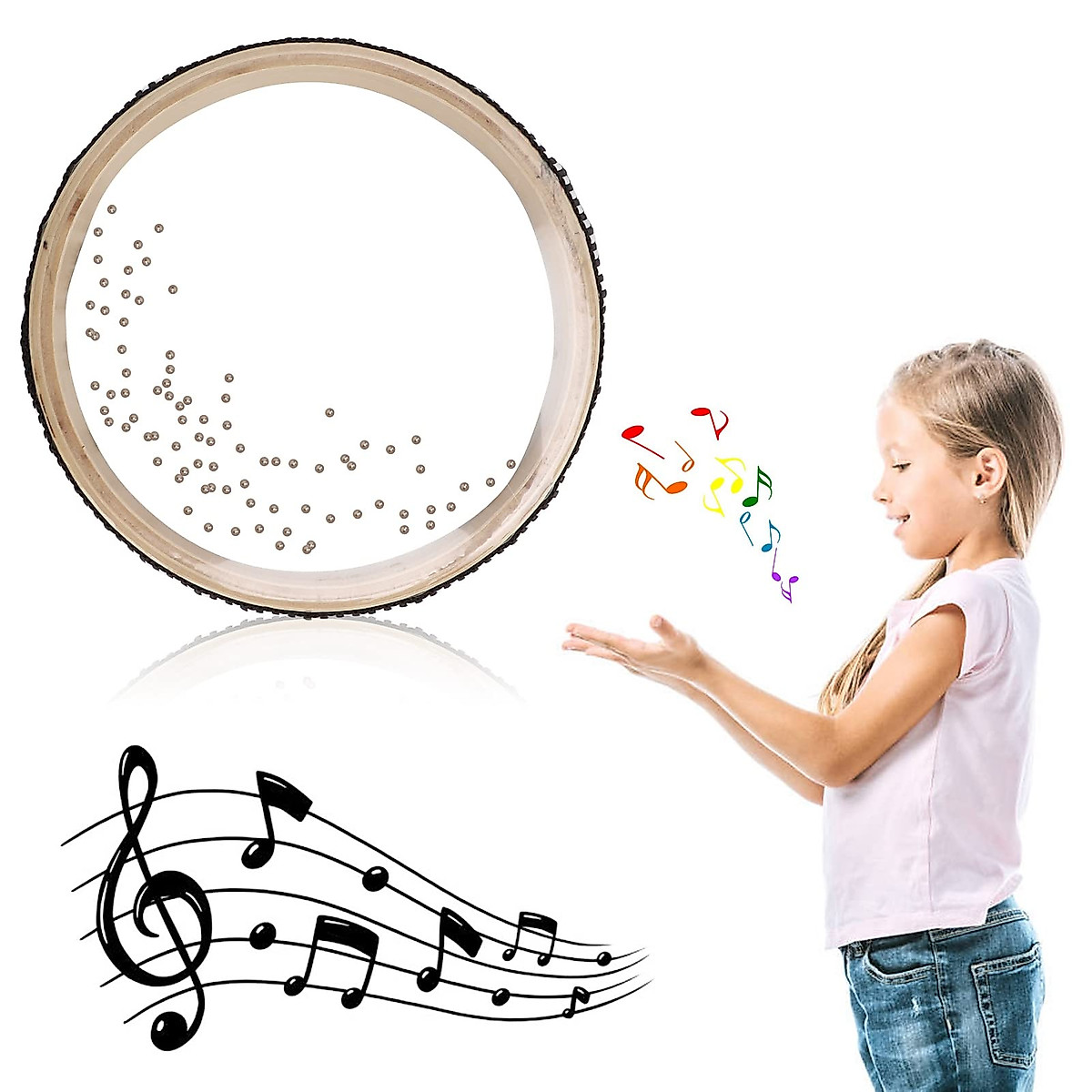 Hozee Wave Bead Drums, Ocean Drum Maple Well Structured Transparent Natural Colour Oceans Sound Effect for Child (Hozeekhm06gwsut1746)